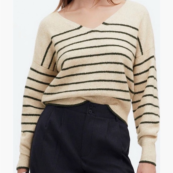Madewell | Sweaters | Madewell Stripe Vneck Wedge Sweater | Poshmark